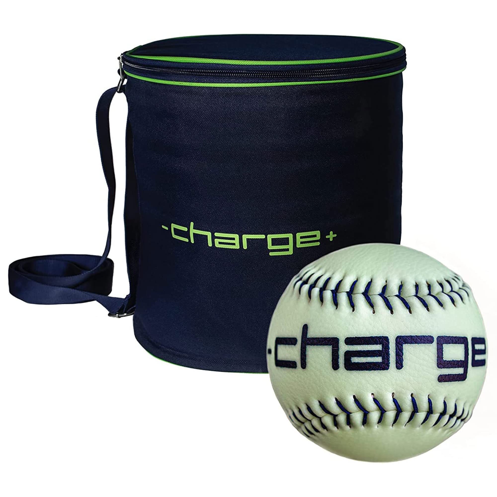 Chargeball Glow In The Dark Light Up Hand Stitched Water Resistant Softball PRO Kit with LED Charging and Carrying Bag for 20 Second Recharge
