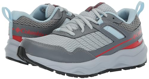Columbia Women's Plateau Waterproof Hiking Shoe, Cirrus Grey/Red Hibiscus, 8