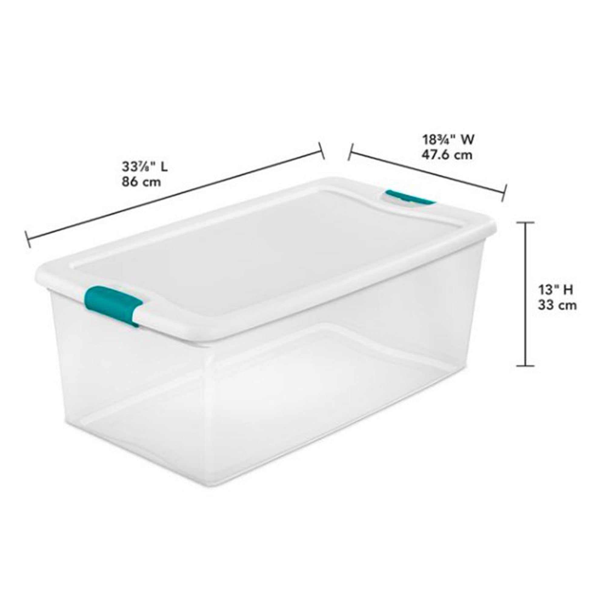 Sterilite 8-Pack Stackable Storage Bin with Lid, Clear Plastic Design, 106 Quart