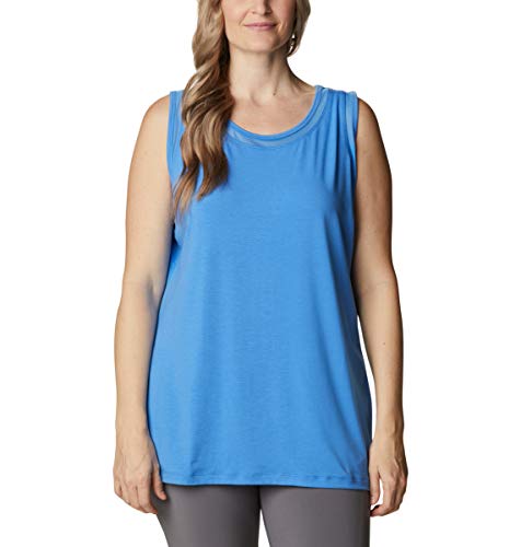 Columbia Women’s PFG Slack Water Knit Tank Top, Moisture Wicking, Sun Protection, Dolphin, XX-Large