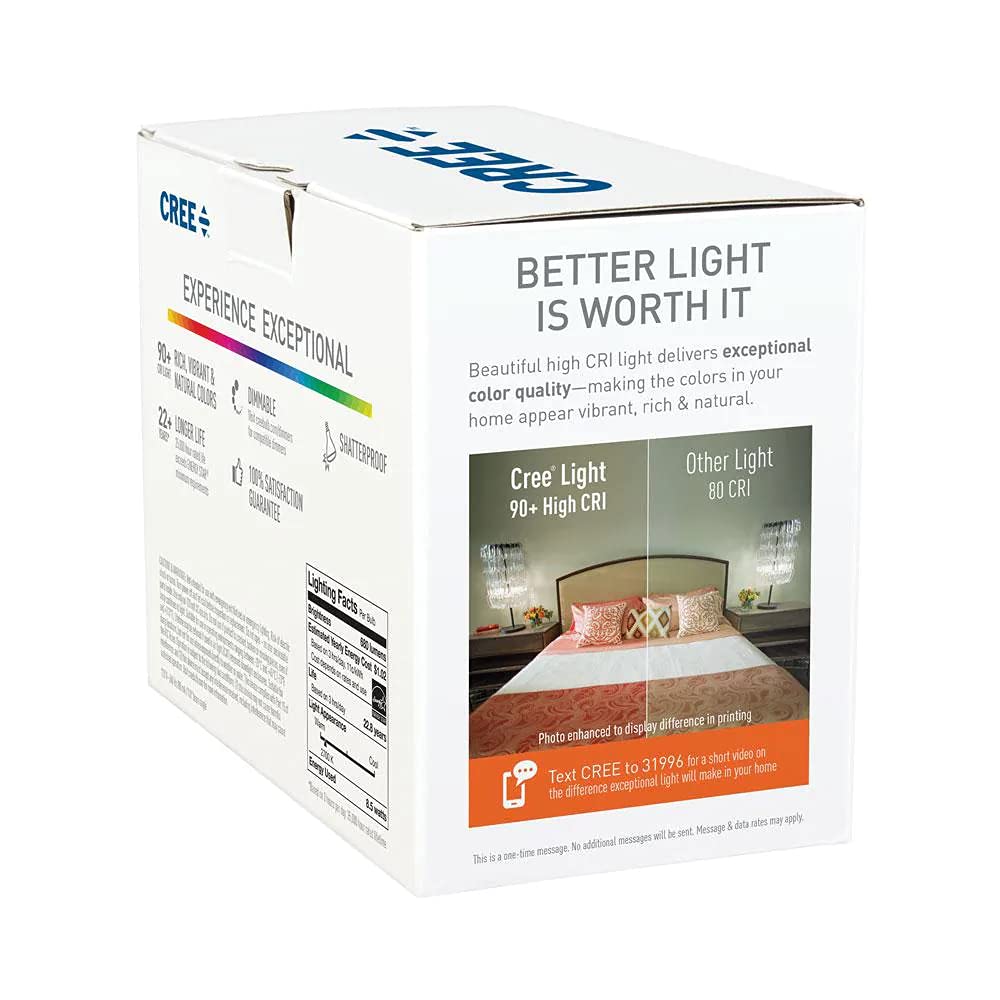 Cree Lighting Exceptional Series BR30 Bulb, 2700K Dimmable LED Bulb, 65W + 680 Lumens, Soft White, [8] 2 Packs