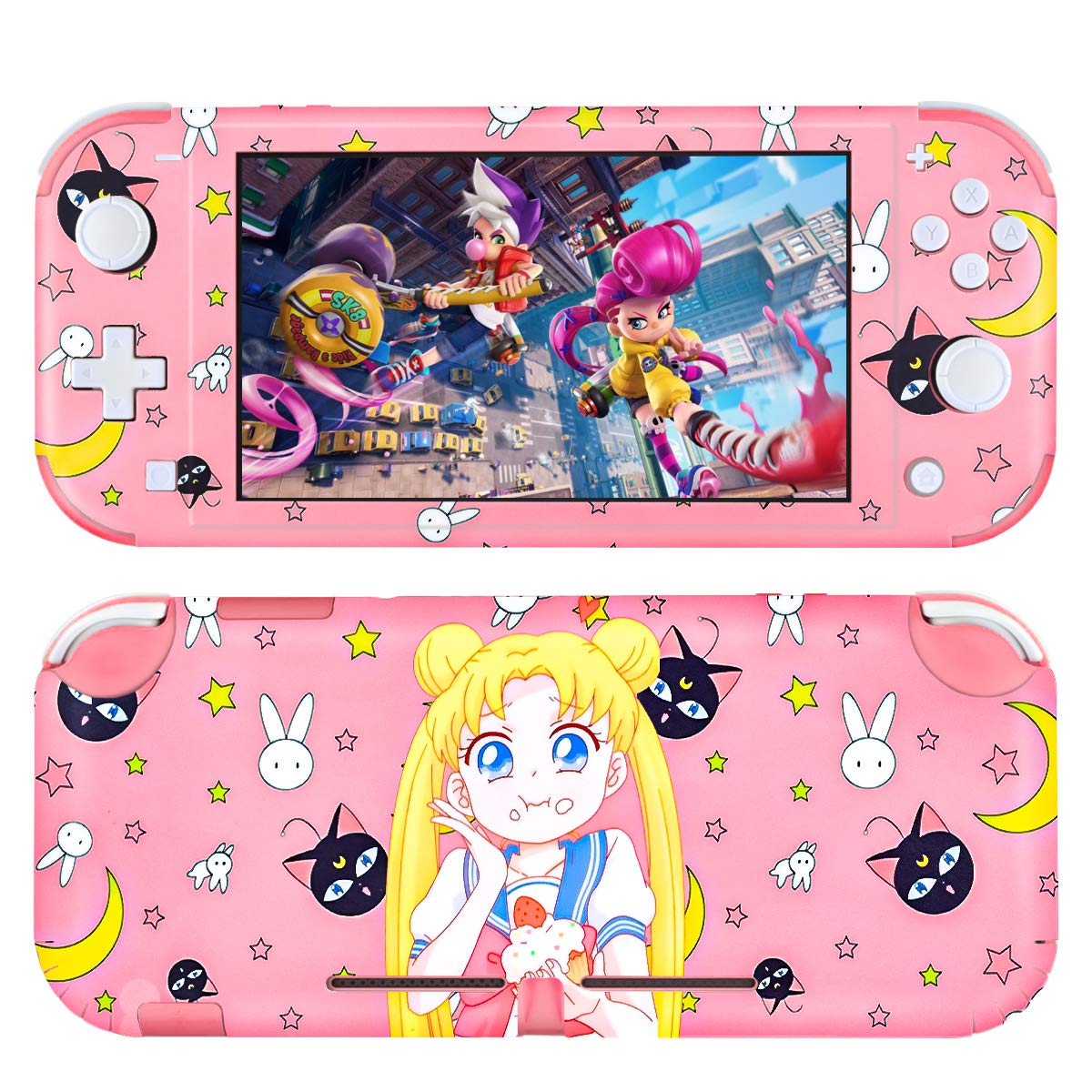 DLseego Switch Lite Skin Cute Girl Pattern Full Wrap Skin Protective Film Sticker Design for Nintendo Switch Lite-Pink