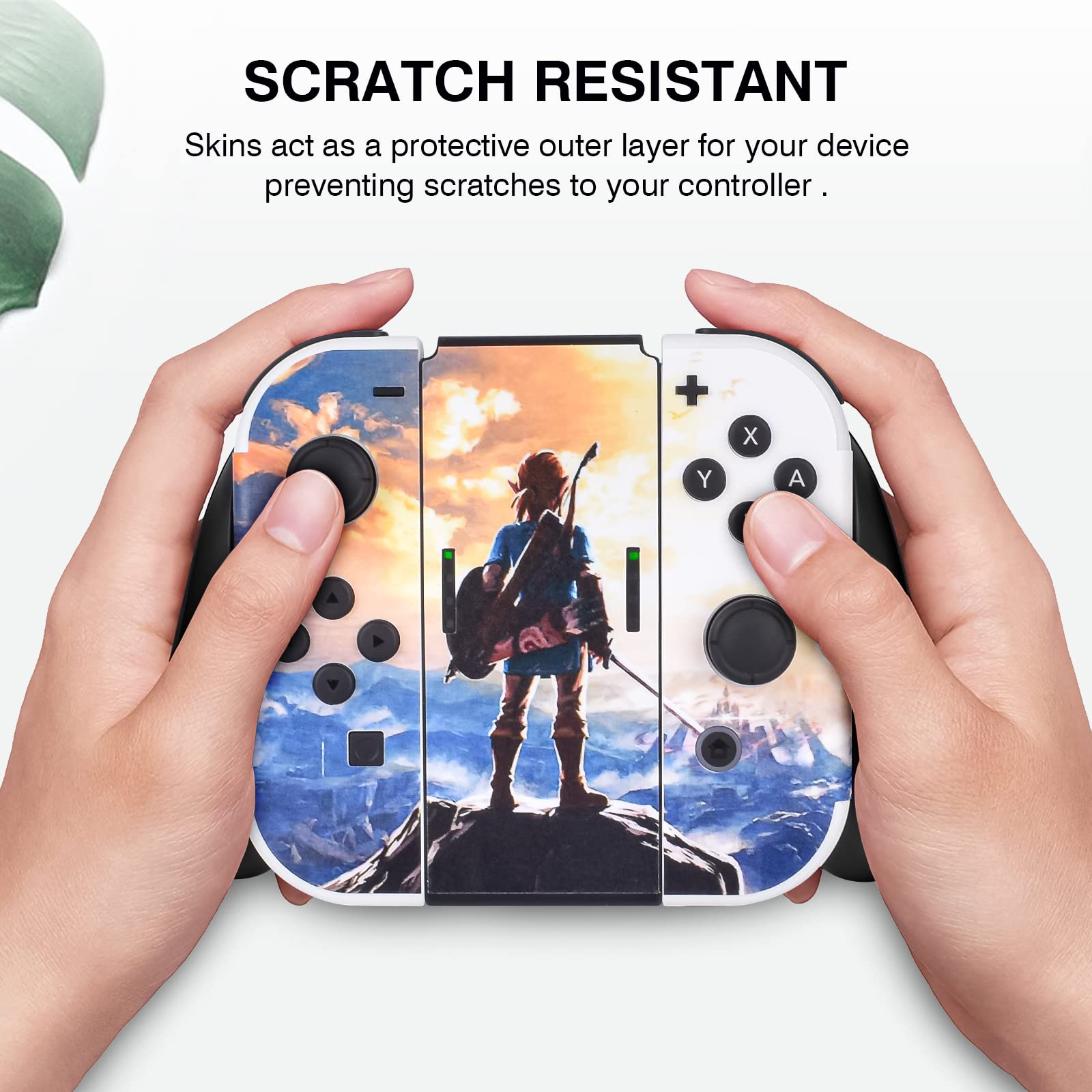 DLseego Switch OLED Skin Sticker Zelda Pattern Full Wrap Skin Protective Film Sticker Design for Switch OLED New Switch Model Joy-con Controller Skin-Deep Blue