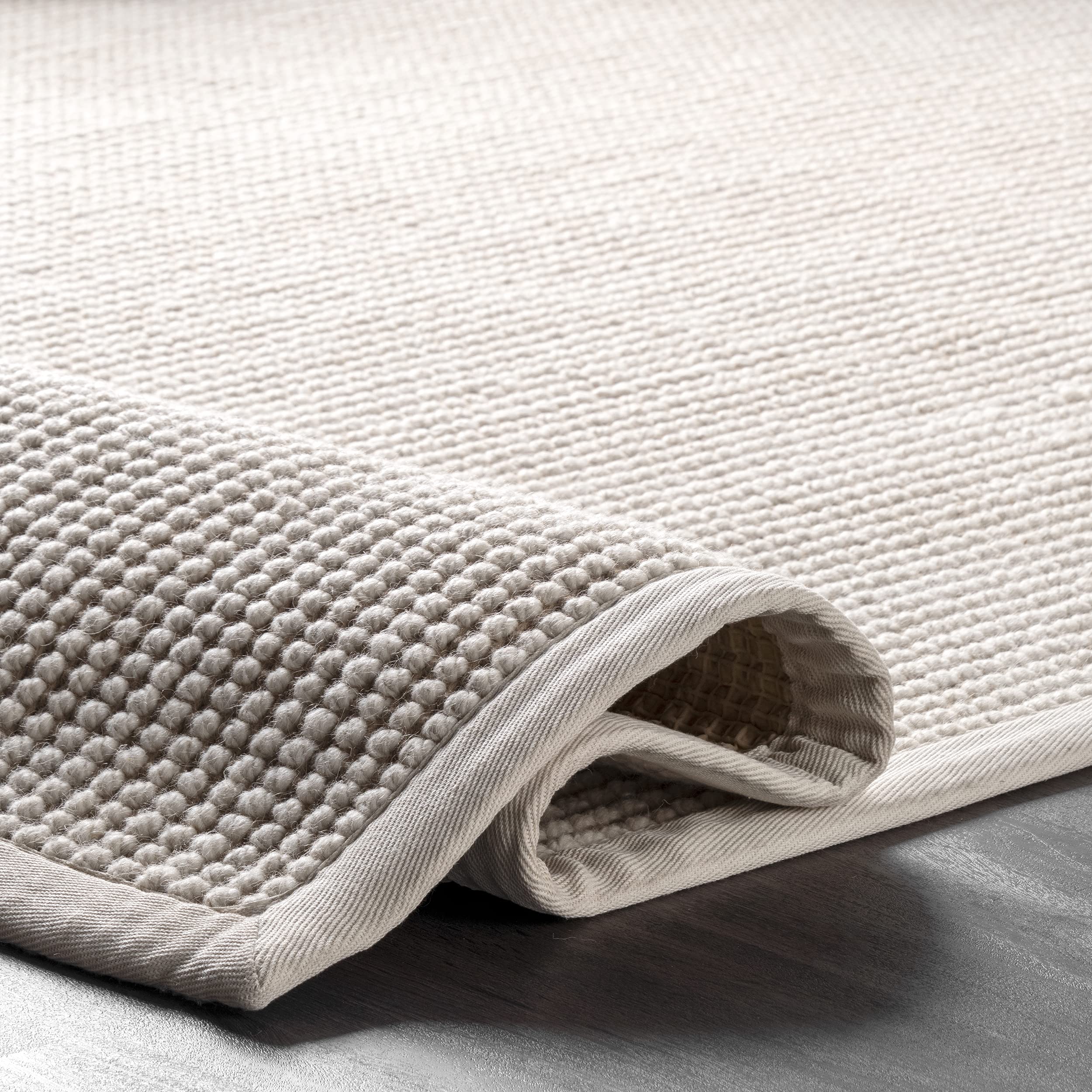 Rugs USA x Arvin Olano Patricia Jute and Wool Area Rug, 6x9, Ivory