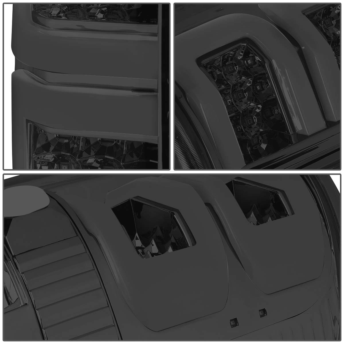 DNA MOTORING TL-F15004-LED-3D-CH-SM LED 3D Tail Light Assembly Driver & Passenger Side [Compatible with 04-08 Ford F150 Lobo]