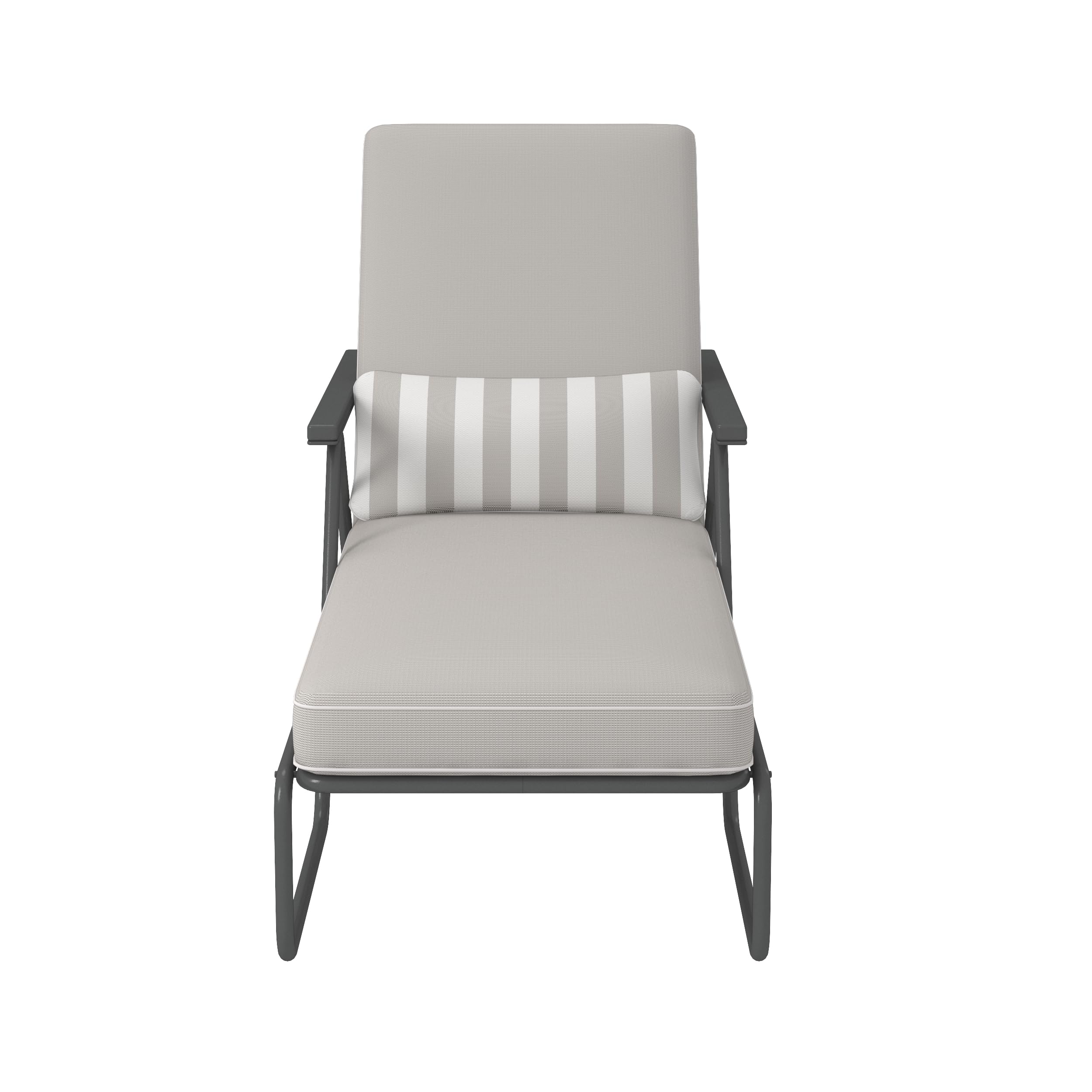 Novogratz 88063CWG1E Poolside Gossip Collection, Connie Outdoor Chaise Lounge, Gray