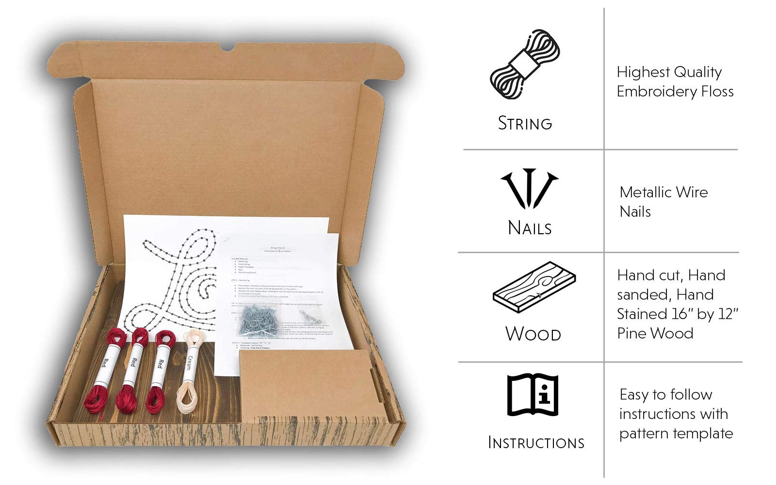 String of the Art Love String Art Kit, American Made Crafting Supplies, DIY Craft Kit for Adults, Beginner to Advanced Crafters