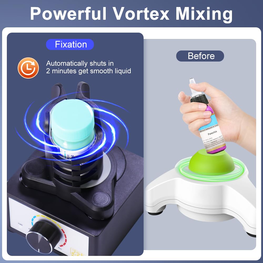 GUNDDIYCLUB Mini Vortex Mixer, DIY/Gundam Model Paint Shaker, Hands-Free, 300~2400rpm, Three-Stage Speed Mix, Suitable 10-100ml Shaker, for Paint, Nail Polish, Lab, Paints Acrylic, Eyelash Adhesives