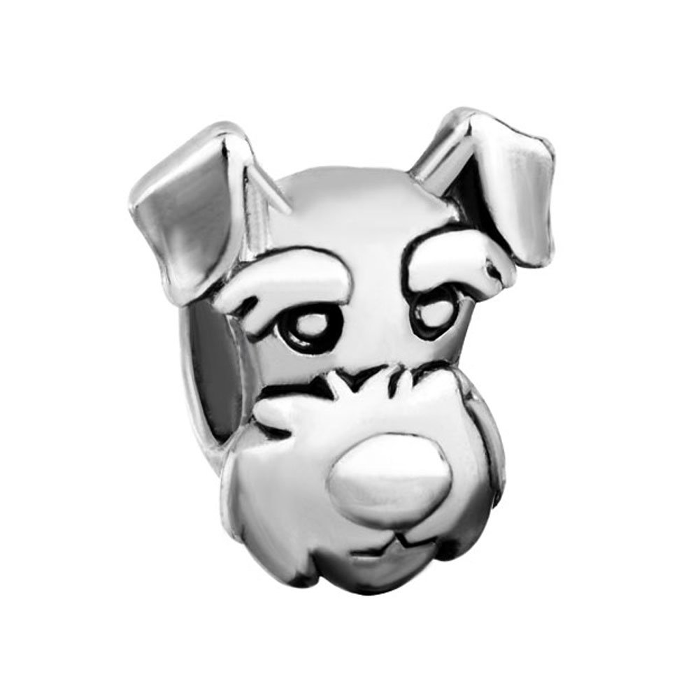 Charmed Craft Cute Love Dog Charms Bulldog Schnauzer Labrador Shepherd Beagle Charm For Bracelets (Schnauzer)
