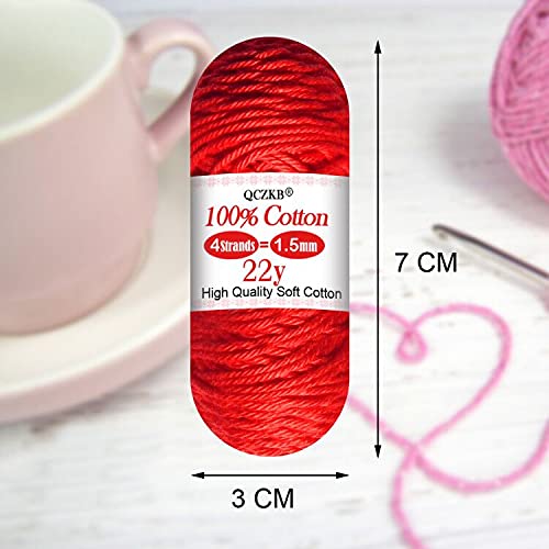 Crochet Yarn kit, 15 pcs Cotton Yarn Skeins for Crochet and Knitting with 9 Crochet Hook Set – Ideal Beginner Kit