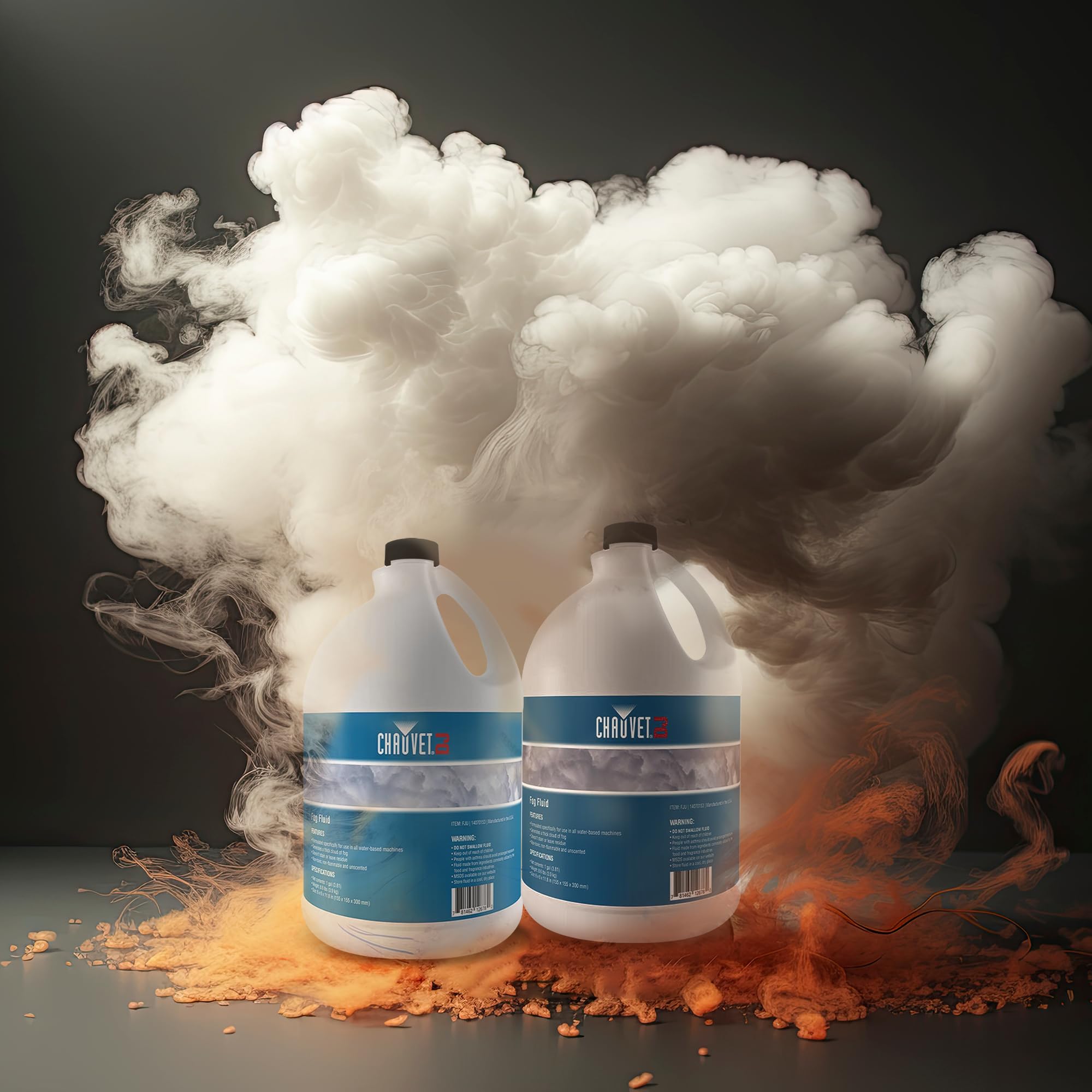 CHAUVET DJ Fog Smoke Juice Fluid 1 Gallon Bottles for Fog Machines, Compatible with Chauvet and Other Leading Brands for Enhanced Atmosphere, 2 Pack