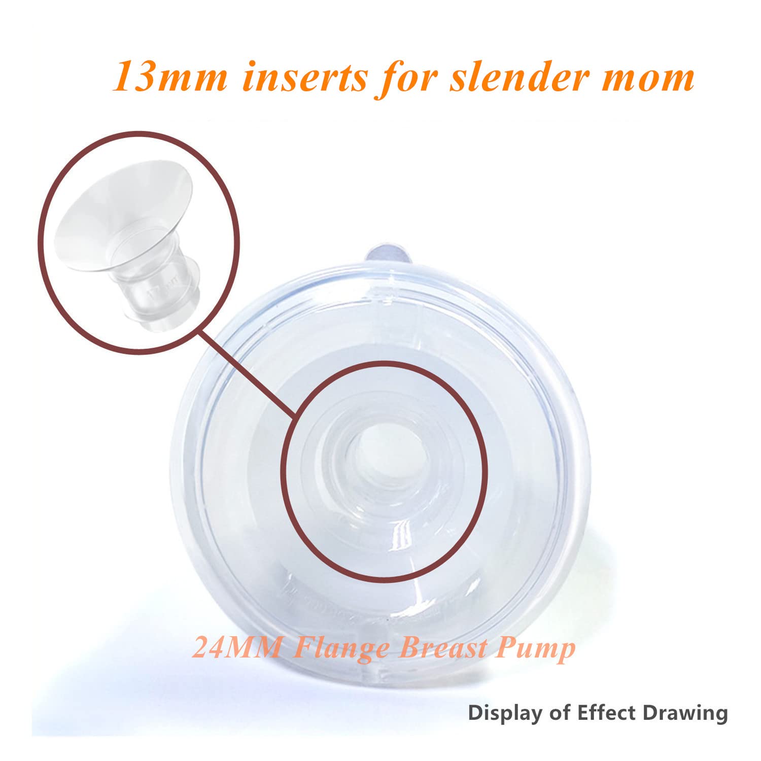 Huayuet Flange Inserts 13mm Pump Parts, 2 Pcs Inserts for maycozy bellababy tsrete mommed Wearable Breast Pump Replacement Accessories