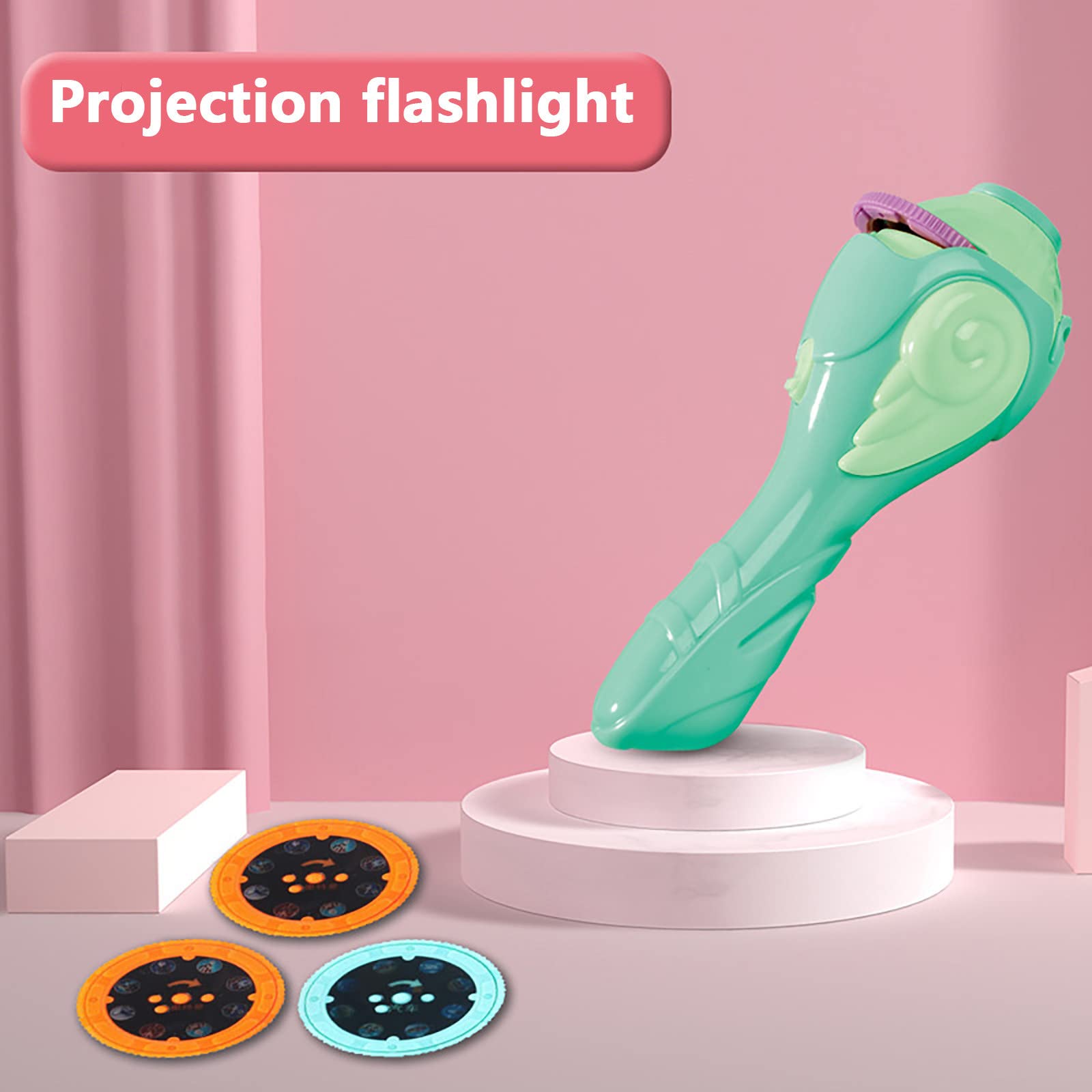 Education Picture Projection Projector Toy Slide Children's Luminous Early Pattern Show Story Cool Led (Blue, One Size)