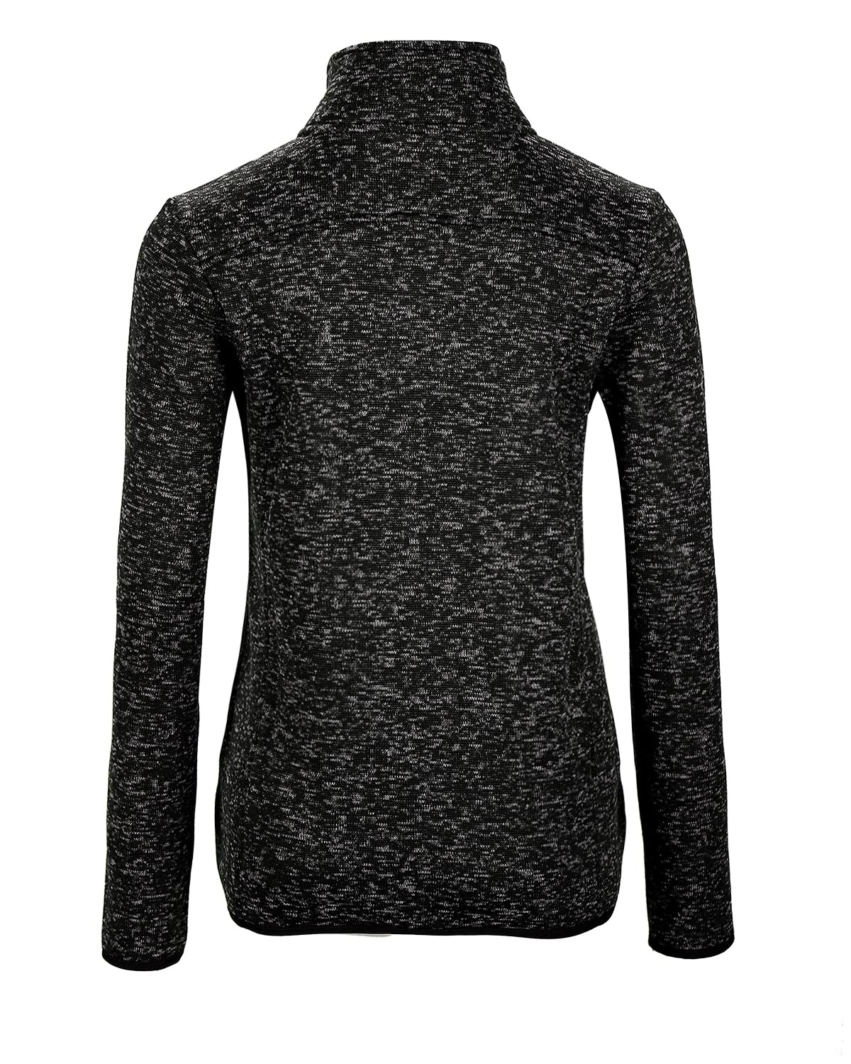 Dolcevida Zip Up Sweaters For Women Fleece Zip Up Speckled Jacket with Pockets (Black Mix, M)