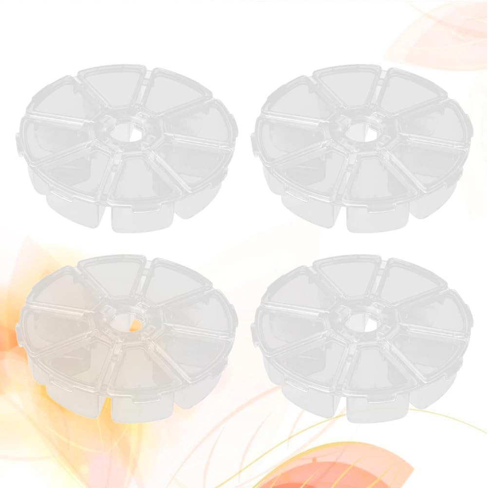 Nut Trays 4PCS 8 Grids Jewel Case Plastic Transparent Round Shape Jewelry Storage Organizer Container for Rings Earrings Clear Organizer