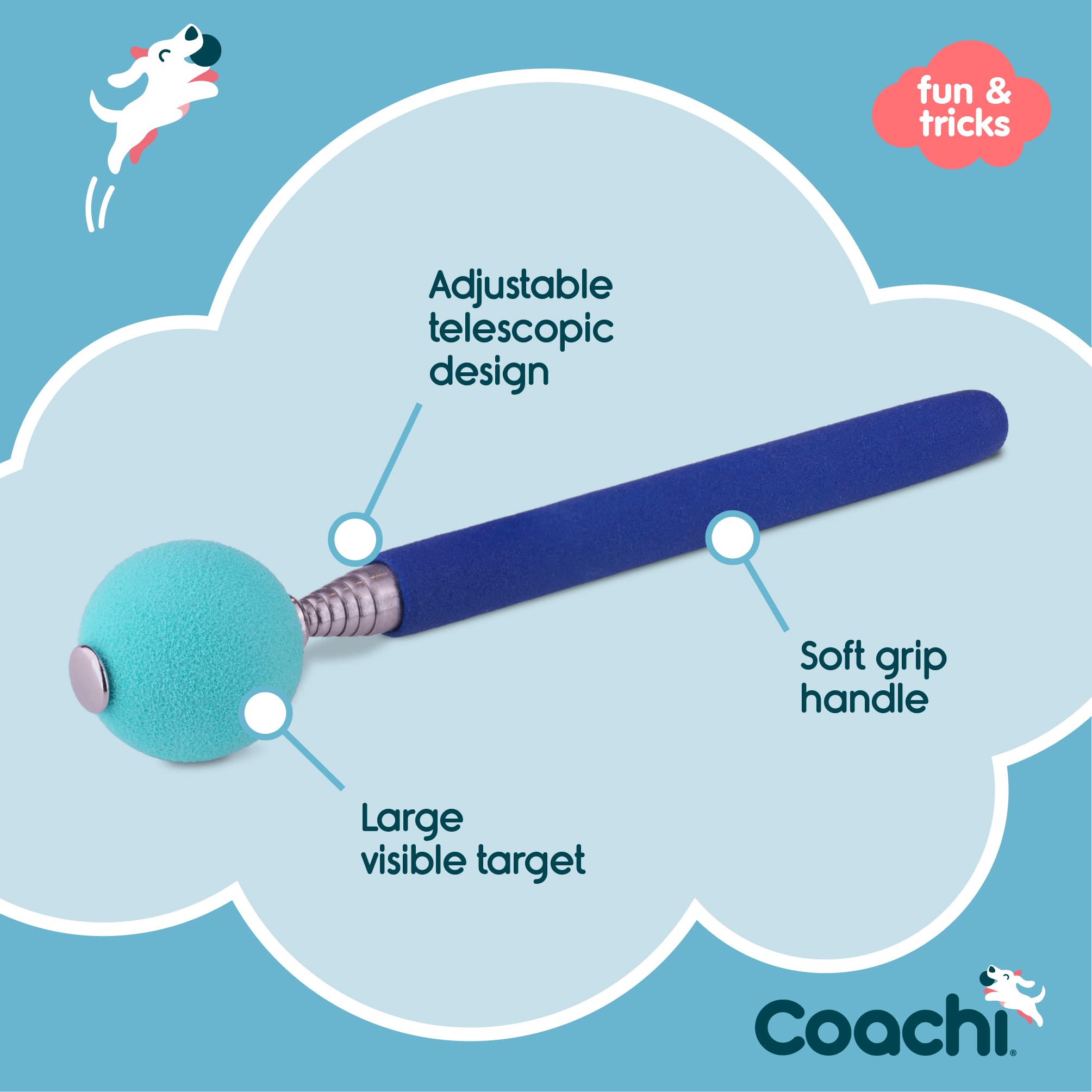 Company of Animals Target Stick for Dog Training, Perfect Dog Accessory for Clicker & Agility Training, Ideal for Puppy Training, Teaching Commands & Tricks, Easy to Use, Adjustable Length 15-70cm