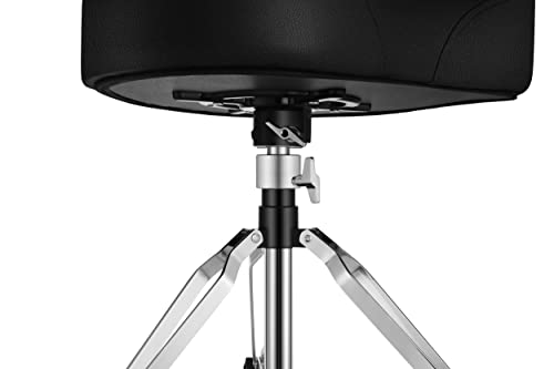 Donner Heavy Duty Drum Throne, Motorcycle Style Drum Seat, Widened Drum Chair with Upgraded Materials, Height Adjustable Padded Stool, Double Braced