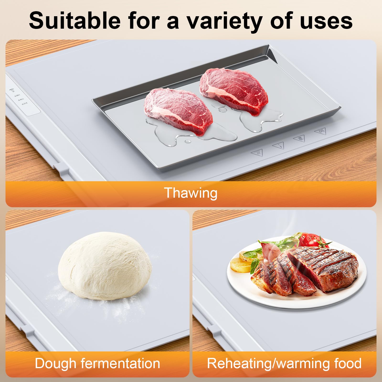 Electric Warming Trays for Food Portable Full-Surface Heating Mat, Foldable Silicone Food Warmer for Parties, Buffet, and Kitchen Use