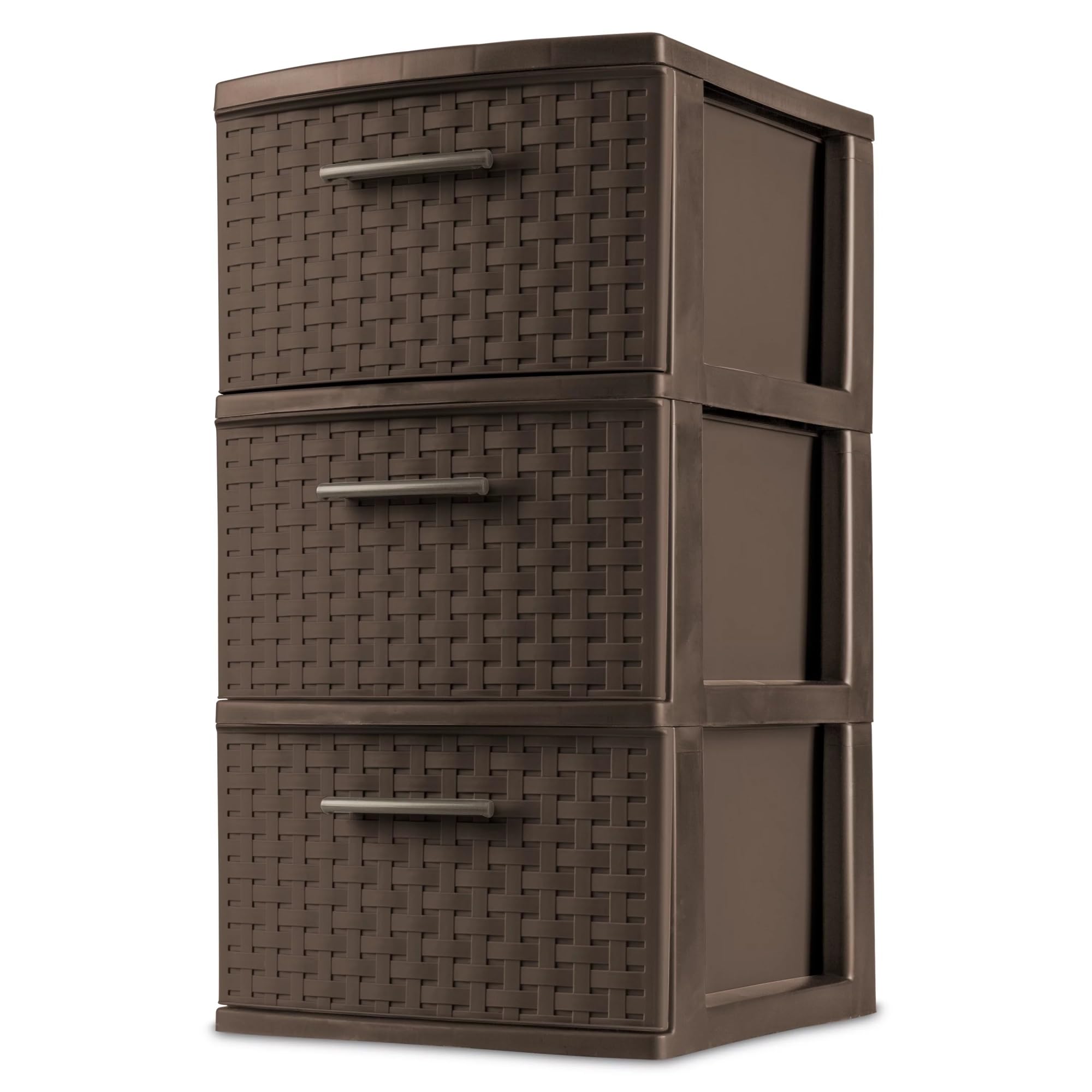 MevUs 3-Drawer Weave Tower, Espresso Organizer Drawer Storage Drawers Cabinet Organizer Drawer Storage Organizer Home Organizer
