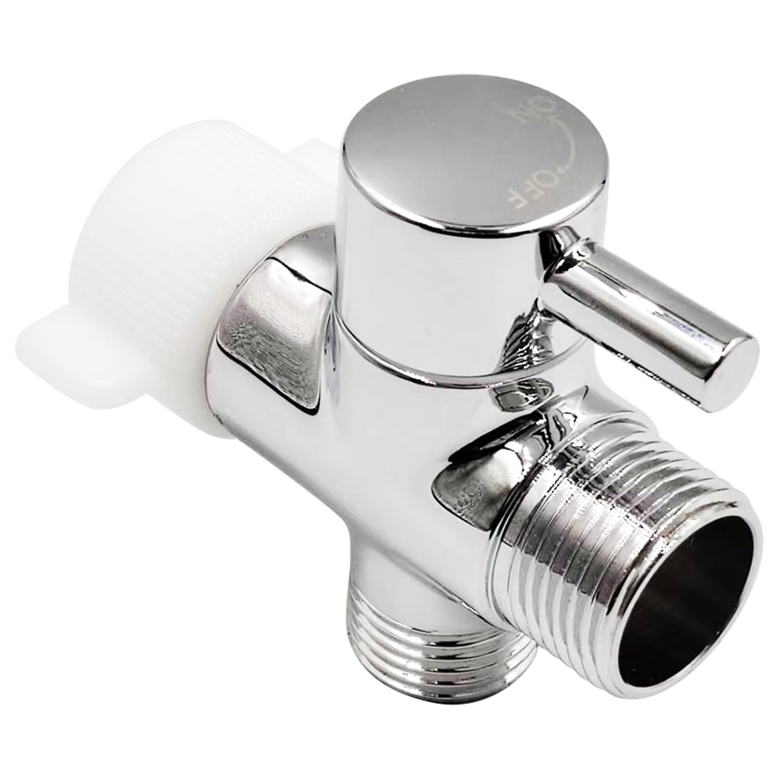 Miayaya Bidet T Adapter with Shut off Valve 3 Way Connector 7/8" 1/2" Brass Plating T Valve for Toilet Bidet