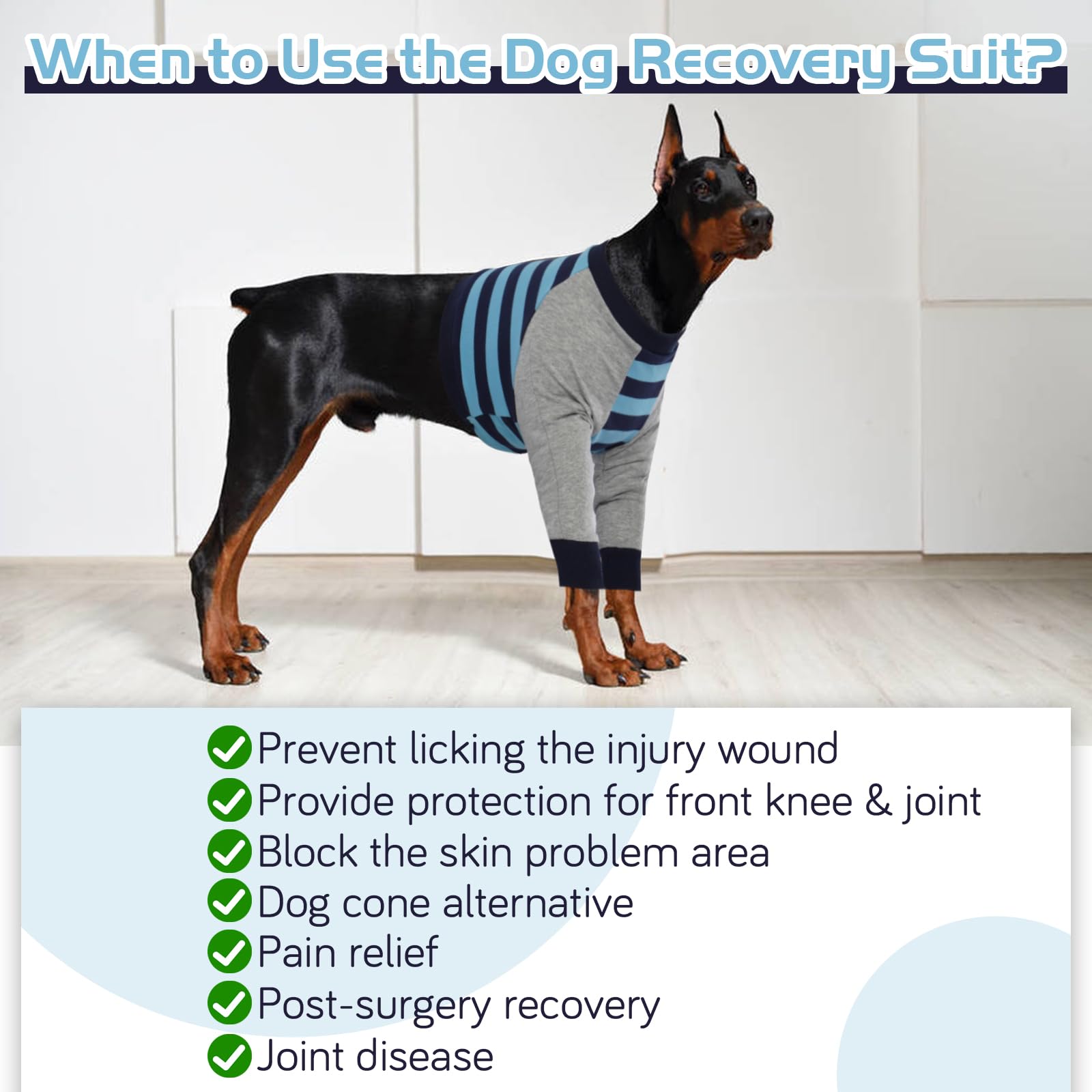 IDOMIK Dog Recovery Suit Female Male for Front Legs