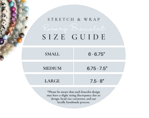 Chews Life Calcutta Stretch & Wrap Gemstone Rosary Bracelet - Medium