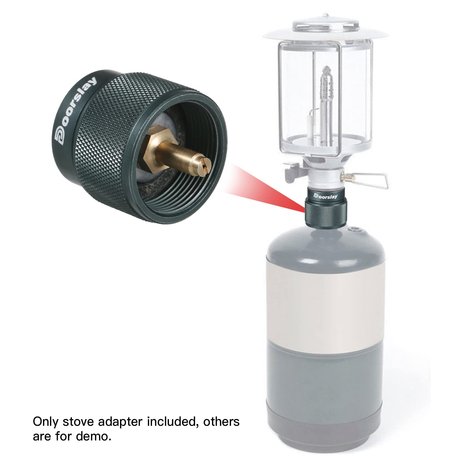Doorslay Camping Stove Adapter 1L Outdoor Propane Small Tank Input EN417 Lindal Valve Output