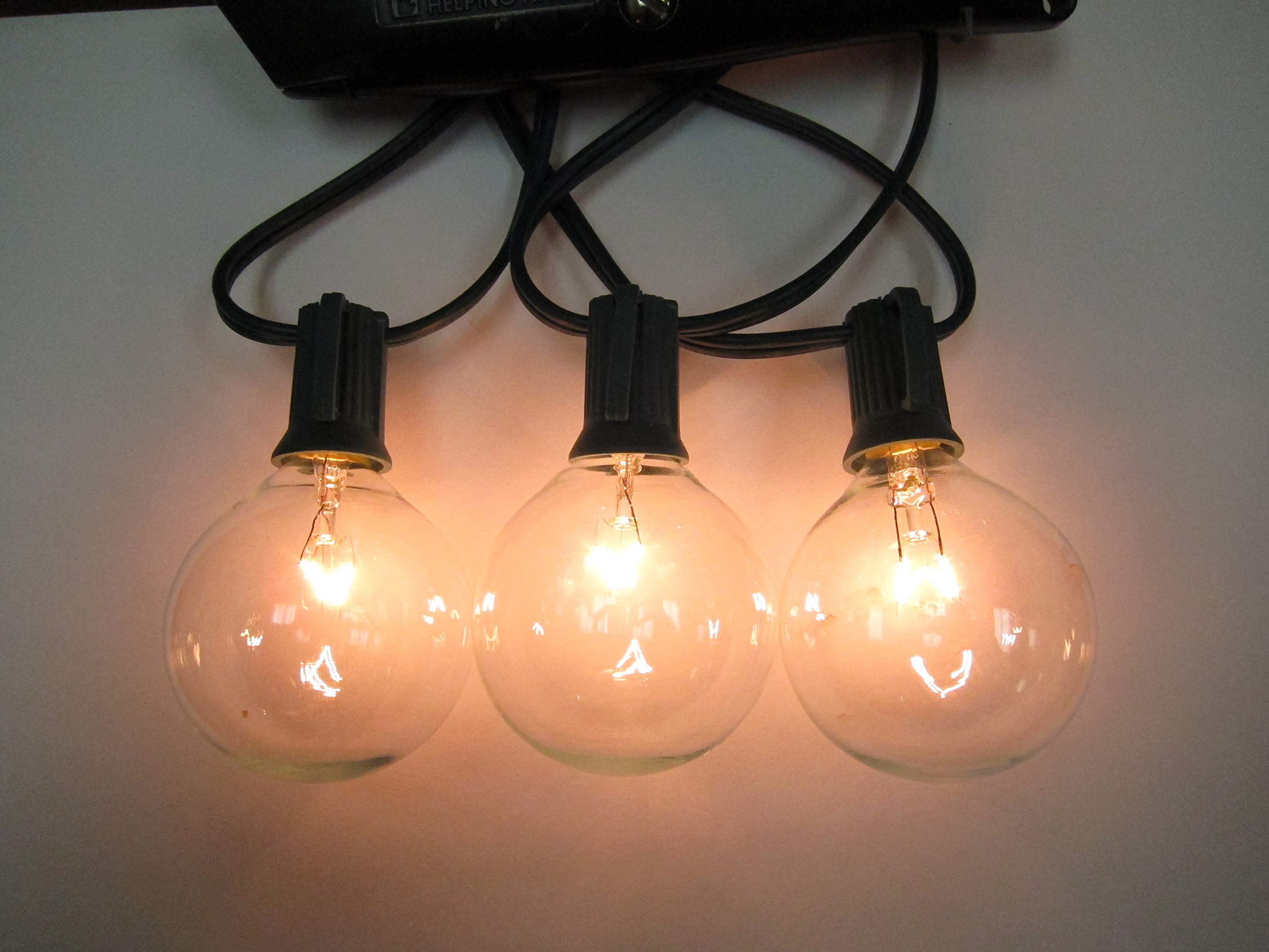 Sival Clear Globe String Lights Set of 25 G40 Bulbs, Perfect for Patio, Gardens, Gazebos, Weddings, Indoor/Outdoor, Christmas lights