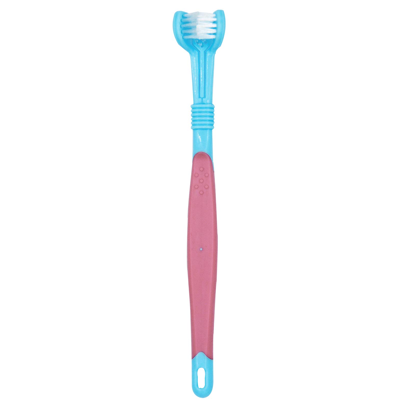 OperSeven Dog Toothbrushs, 2pcs Blue Yellow, Battery Powered, Suitable for Adult Dogs, Three Sided Design for Easy Teeth Cleaning
