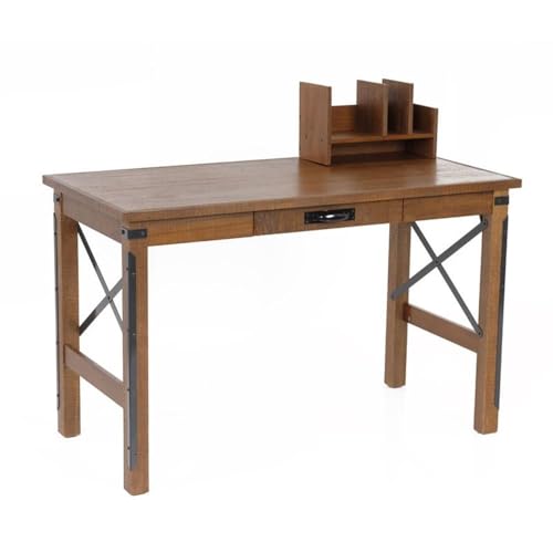 OS Home and Office Furniture Model 33248 Wood Veneer Industrial Collection 24 by 48 Desk with USB Ports