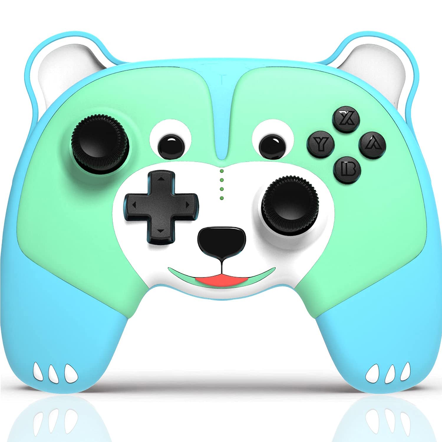 DAHAKII Wireless Switch Pro Controller for Kids Small Hands Compatible with Nintendo Switch OLED/Switch Pro Controller with Turb Motion/Vibration/Wake-Up/Headphone Jack/Breathing Light