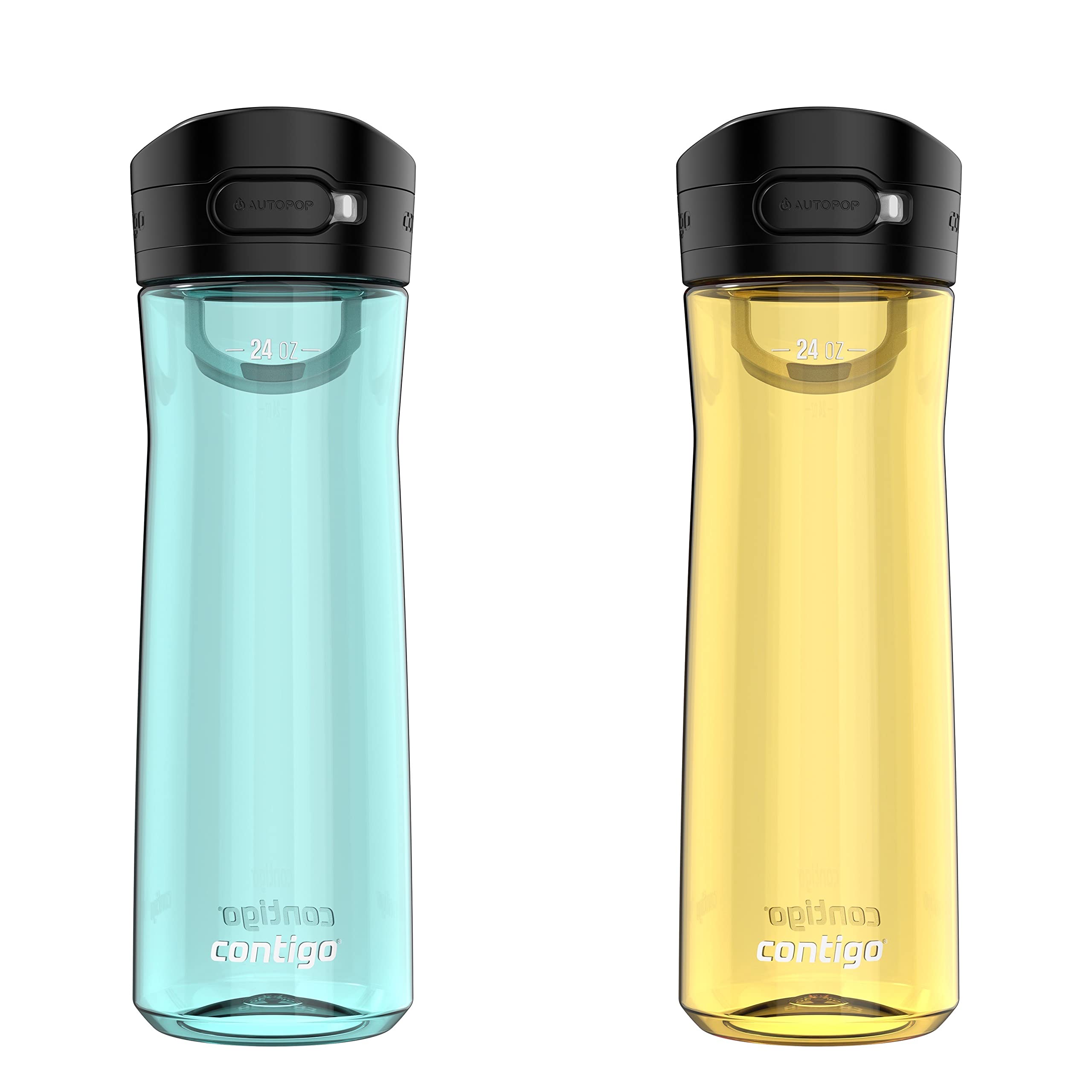 Contigo Jackson 2.0 BPA-Free Plastic Water Bottles with Leak-Proof Lid (24oz, 2-pack) Cortland Spill-Proof Water Bottle (24oz)