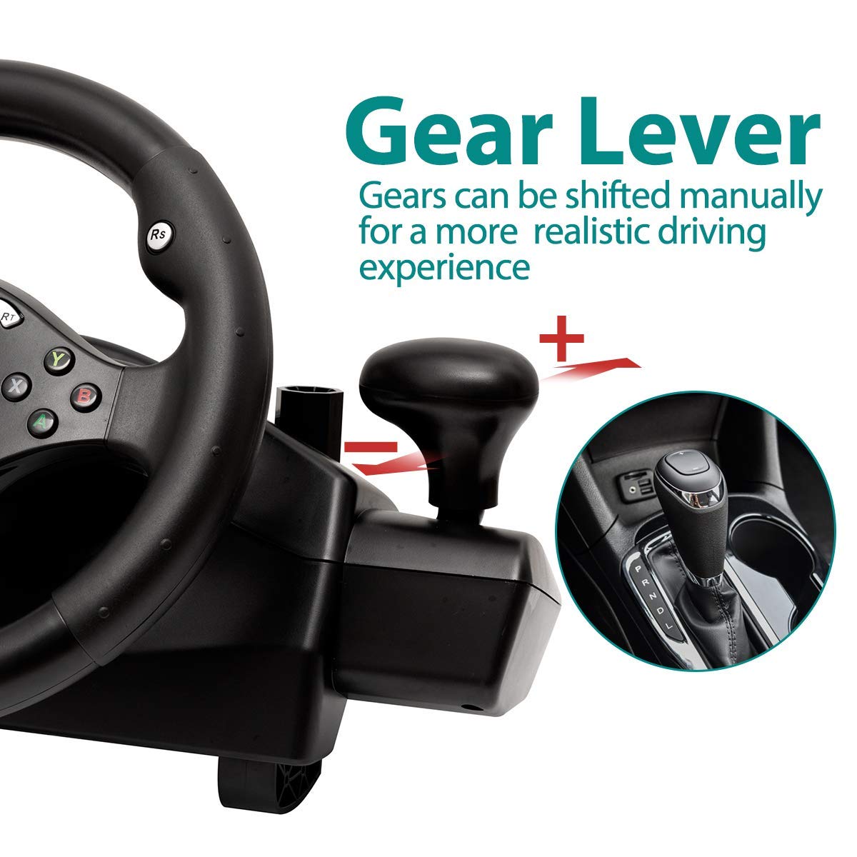 DOYO PC Racing Wheel, XBOX 360 Steering Wheel, 270 Degree Driving Force Sim Gaming Steering Wheel with Responsive Gear and Pedals for Racing Game PC/PS3/PS4/XBOX ONE/XBOX 360/Nintendo Switch/Android