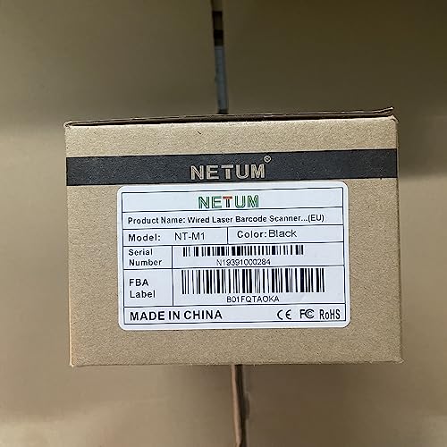 NETUM USB Laser Barcode Scanner, Handheld 1D Wired Bar Code Scanner Scanning UPC EAN Reader Gun Retails for Supermarket, Convenience Store, Warehouse - NT-M1