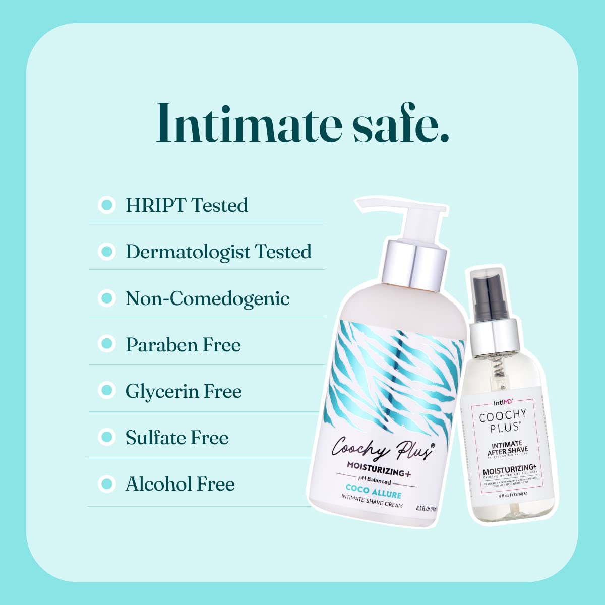 Coochy Plus Intimate Shaving Complete Kit - COCO ALLURE & Organic After Shave Protection Soothing Moisturizer Mist β Antioxidant Formula Prevents Razor Burns, Itchiness & Ingrown Hairs
