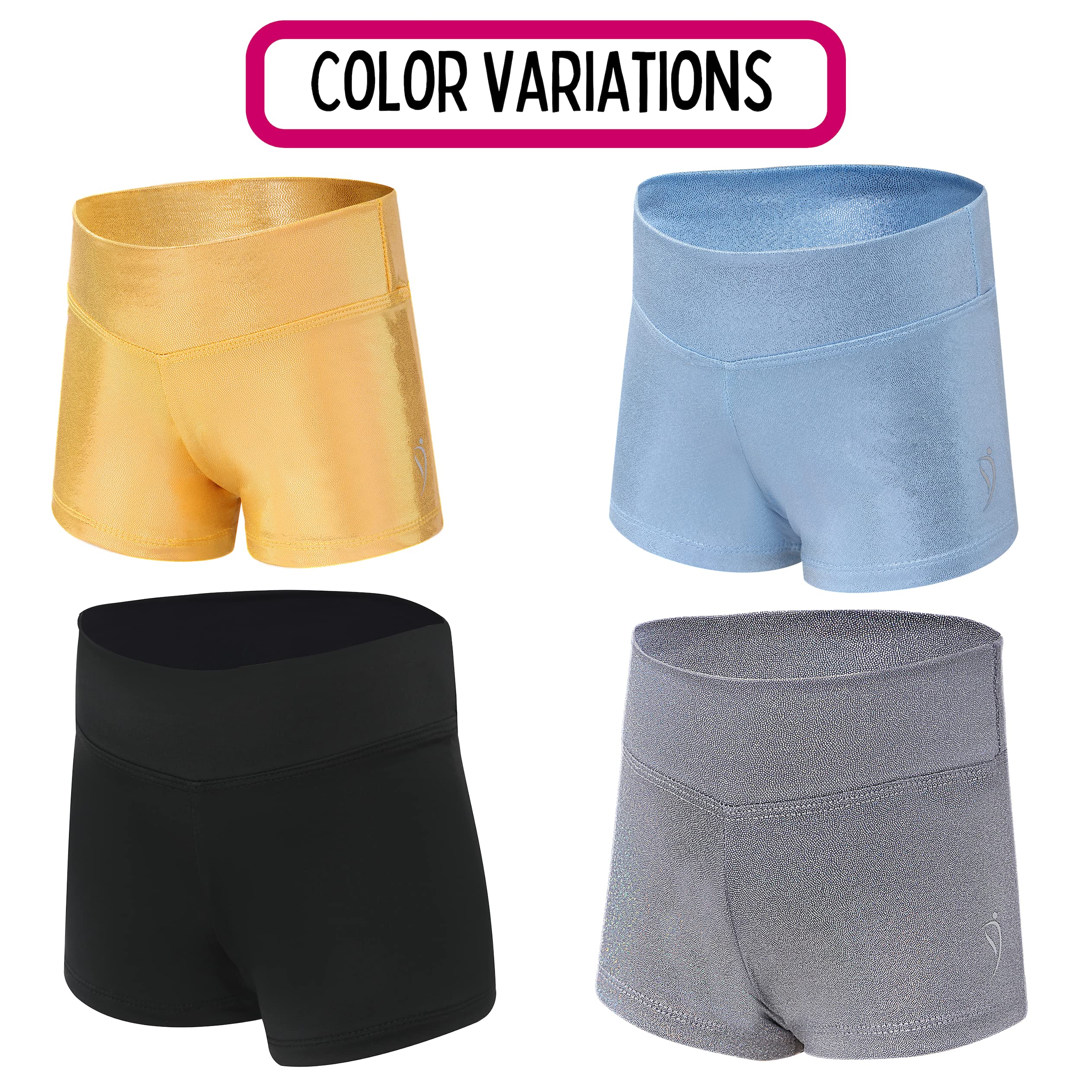 Dancina Girls Gymnastics Dance Shorts Dancewear 8 Pink Gold