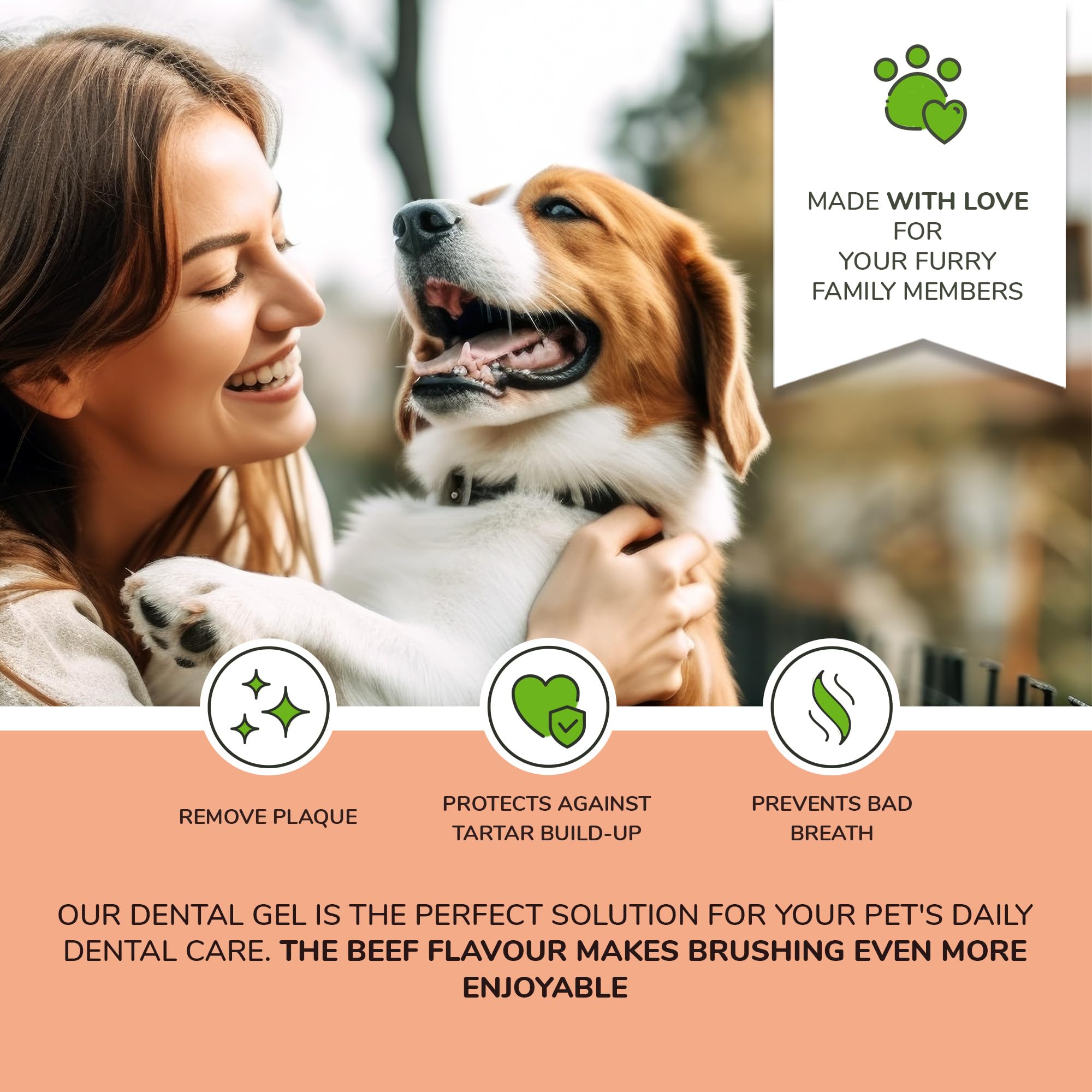 Moofurr Dog Toothpaste - Toothpaste with Beef Flavour I Against Tartar I Plaque Removal I Dental Care for Dogs