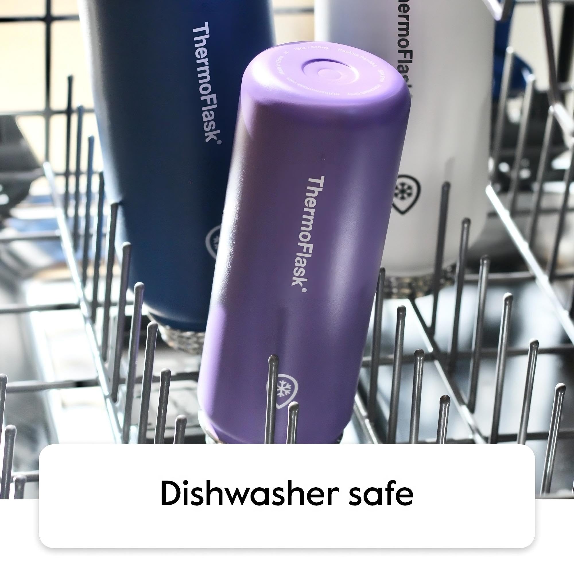 ThermoFlask Bottle with Chug Lid & Straw Lid - Insulated Stainless Steel Water Bottle with Leak-Proof Lids - Dishwasher-Safe Reusable Bottle & Lids - Durable Bottle, 2 Straws & 2 Lids - 24 oz, Capri