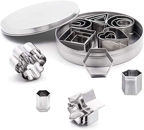 Cookie Cutters Tool Set, 24Pcs Small-scale Cookie Molds for Baking and Cooking, 8 Shapes Metal Biscuit Cutters for Festivals and Daily Use, Applies to Dough, Fruits, Vegetables, Bento Decor