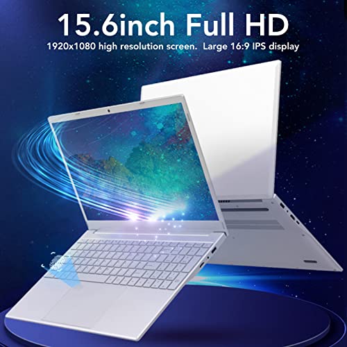 Fabul Portable Laptop, 2.4G 5G WiFi 15.6in Laptop Silver 1920x1080 IPS HD Quad Core Quad Thread 100‑240V 16G 256G for Work (16+256G US Plug)