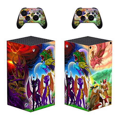 Dragon Cute Stickers Decals Skin for X-box-One-Series X, Cover Protector Wrap Durable Full Set Protection Faceplate Console by KAJAL MANI