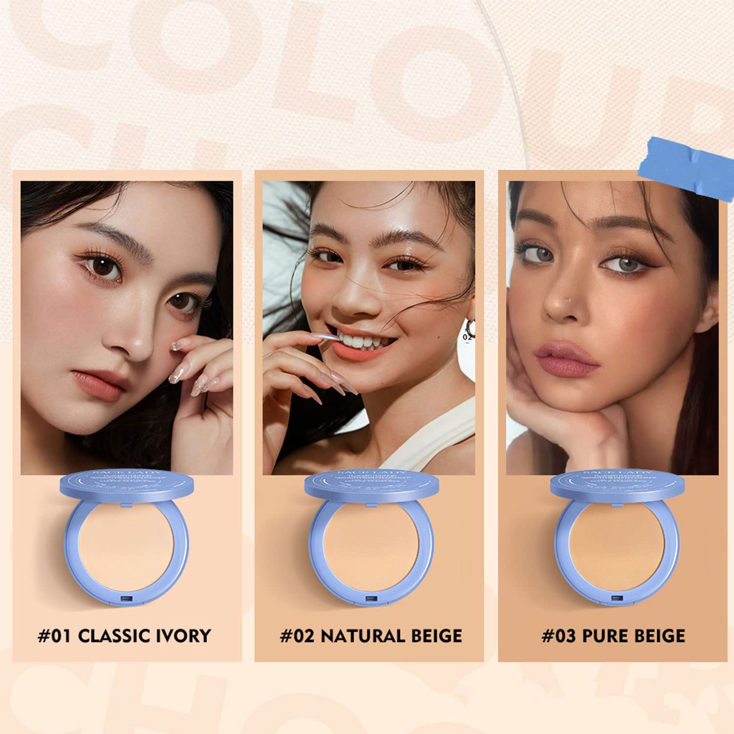 Face Powder | Oil Control Face Pressed Powder | Matte Smooth Setting Powder Makeup | Silk Soft Mist Powder Cake Long-Lasting Waterproof (02 Natural Nude)