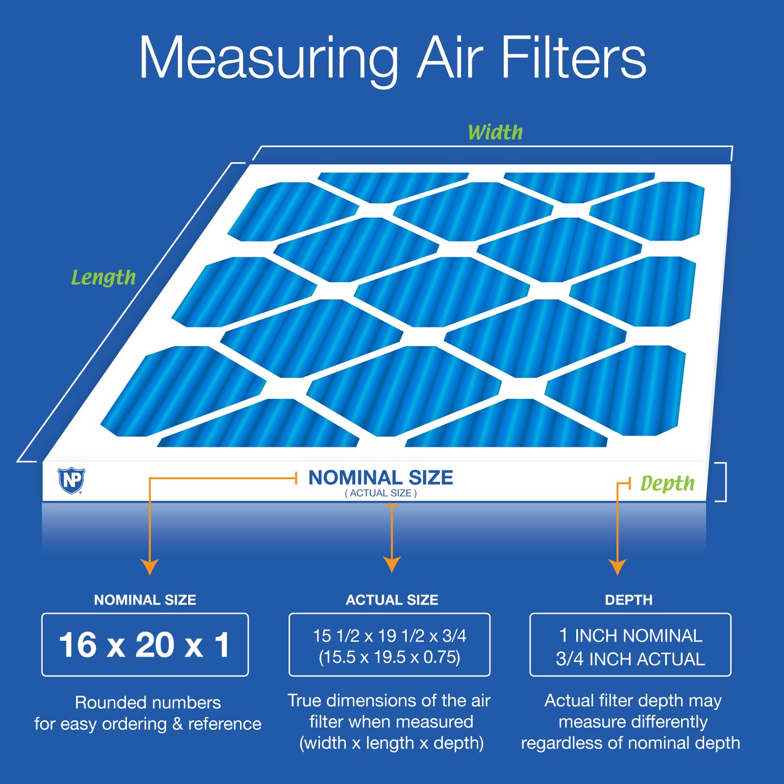 Nordic Pure 16x20x1 MERV 7 Pleated AC Furnace Air Filters 6 Pack