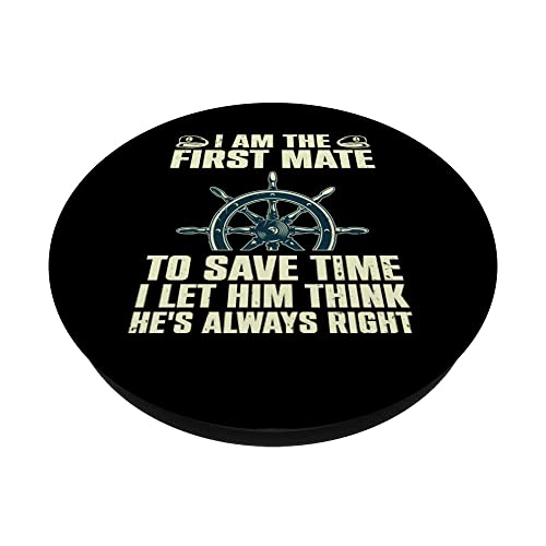 Cool First Mate For Men Women Kids Boating Captain Boat Dock PopSockets Swappable PopGrip