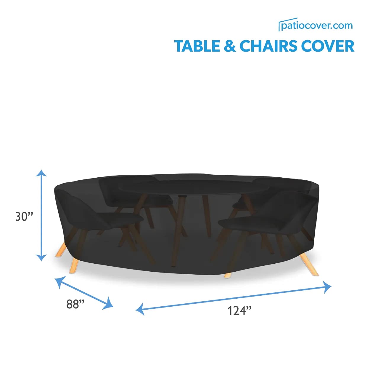 Patio Extra Large Waterproof Round Oval Table & Chair Cover - Outdoor Patio Table Chair Combo Washable - Heavy Duty Furniture 600 Denier Polyester