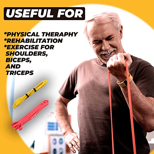 DRAPER'S STRENGTH Heavy Duty Resistance Stretch Loop Bands for Powerlifting Workout Exercise and Assisted Pull Ups (#13 6 Band Set Yellow-Blue)