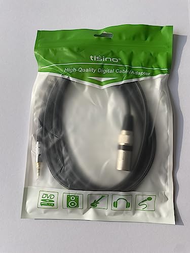 tisino 3.5mm to XLR Cable Unbalanced Mini Jack 1/8 inch to XLR Male Adapter Microphone Cord - 10ft/3m