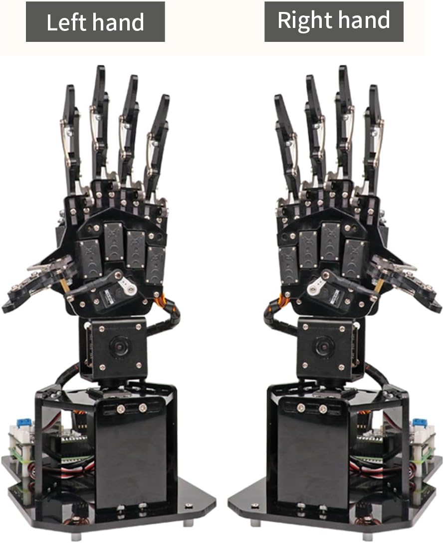 HIWONDER uHandPi Raspberry Pi Robotic Hand AI Vision Bionic Mechanical Hand with Python Programming Powered by Raspberry Pi 4B 4GB (Left Hand)