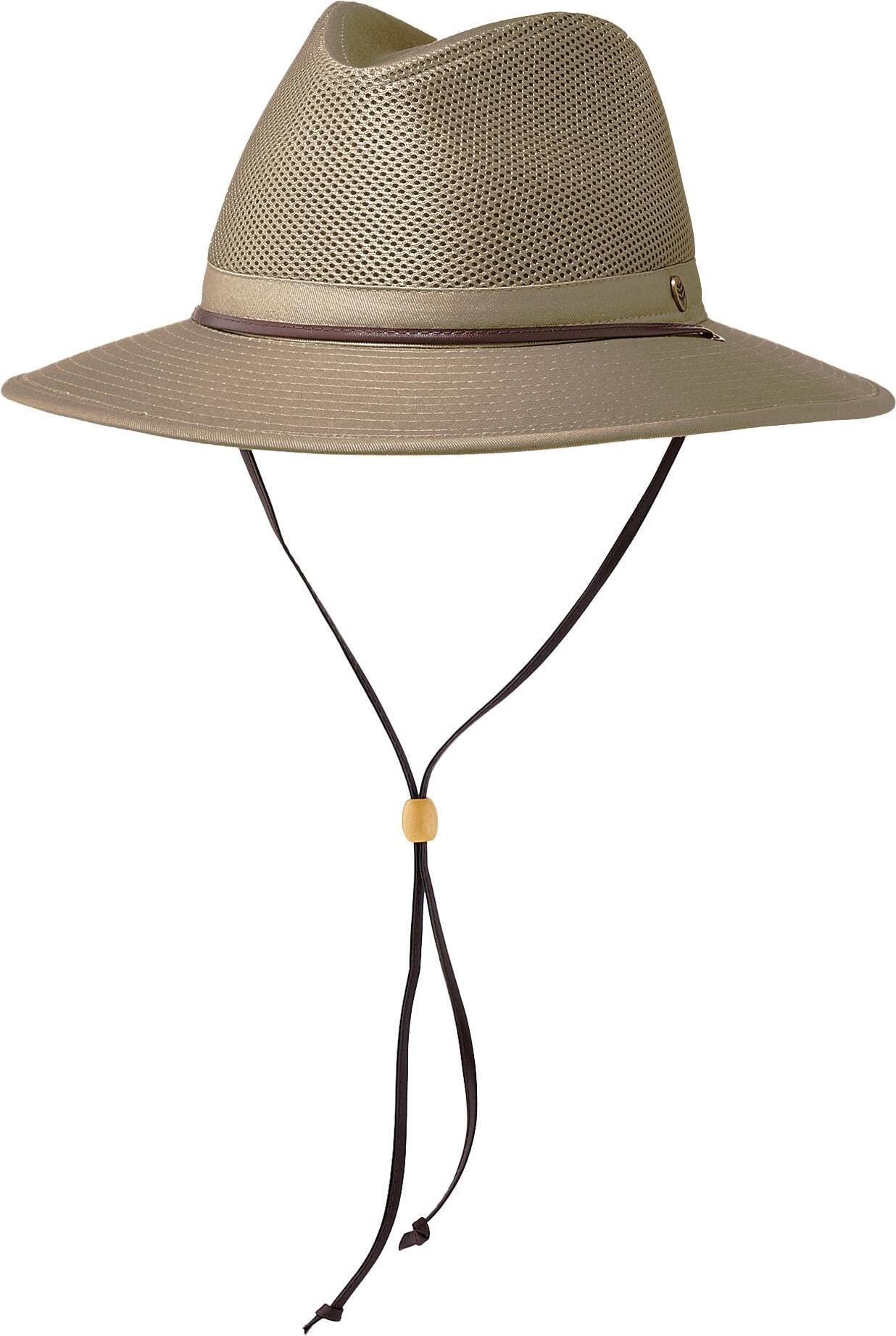 Coolibar UPF 50+ Men's Kaden Crushable Ventilated Hat - Sun Protective (Large/X-Large- Khaki)