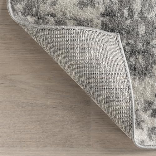 nuLOOM Deedra Modern Abstract Area Rug - 4x6 Area Rug Modern/Contemporary Grey/Ivory Rugs for Living Room Bedroom Dining Room Kitchen